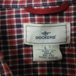 Dockers | Shirts | Dockers Mens Red Plaid Ss Button Front Shirt L ...
